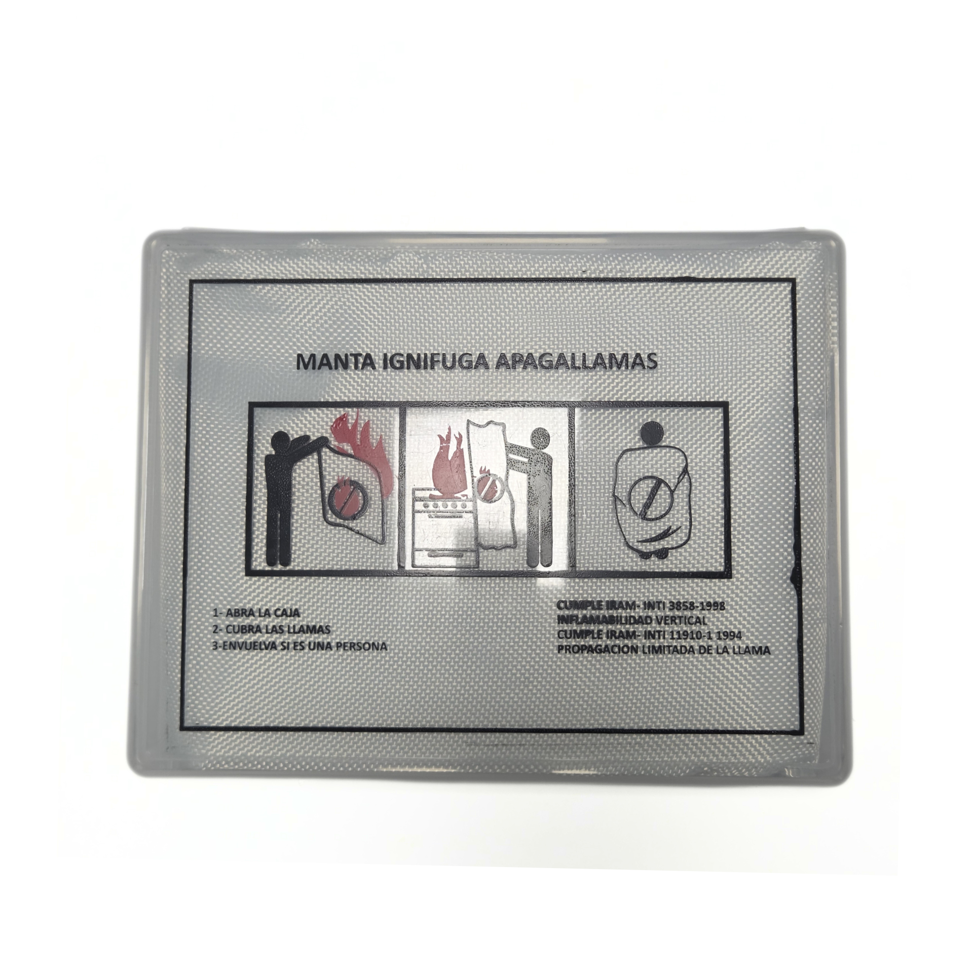 Manta ignífuga apaga llamas borosilicato 2x2 metros